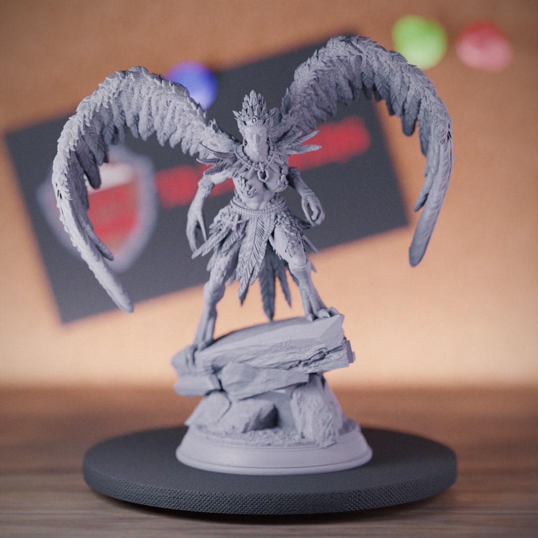 Harpy Queen Miniature Dungeons and Dragons Mini RPG Tabletop Miniature ...