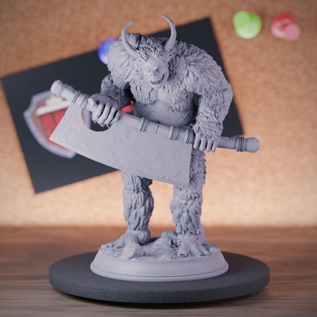 Snow Troll Cleaver Monster Miniature Yeti Dungeons and Dragons Mini RPG ...