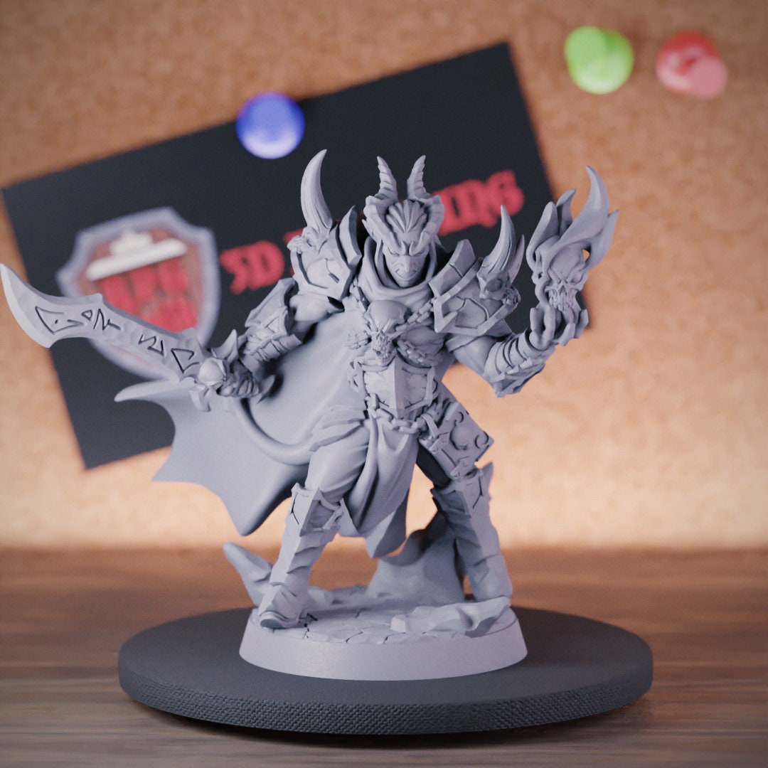 Tiefling Demon Prince Miniature Warlock Dungeons and Dragons Mini RPG ...