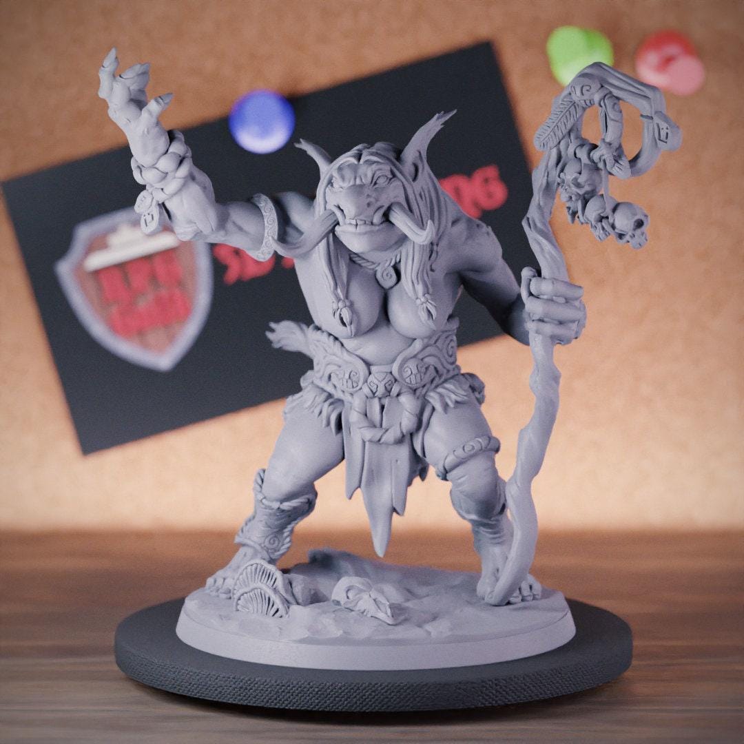 Troll Hag Miniature Shaman Witch Mini Dungeons and Dragons Mini RPG ...