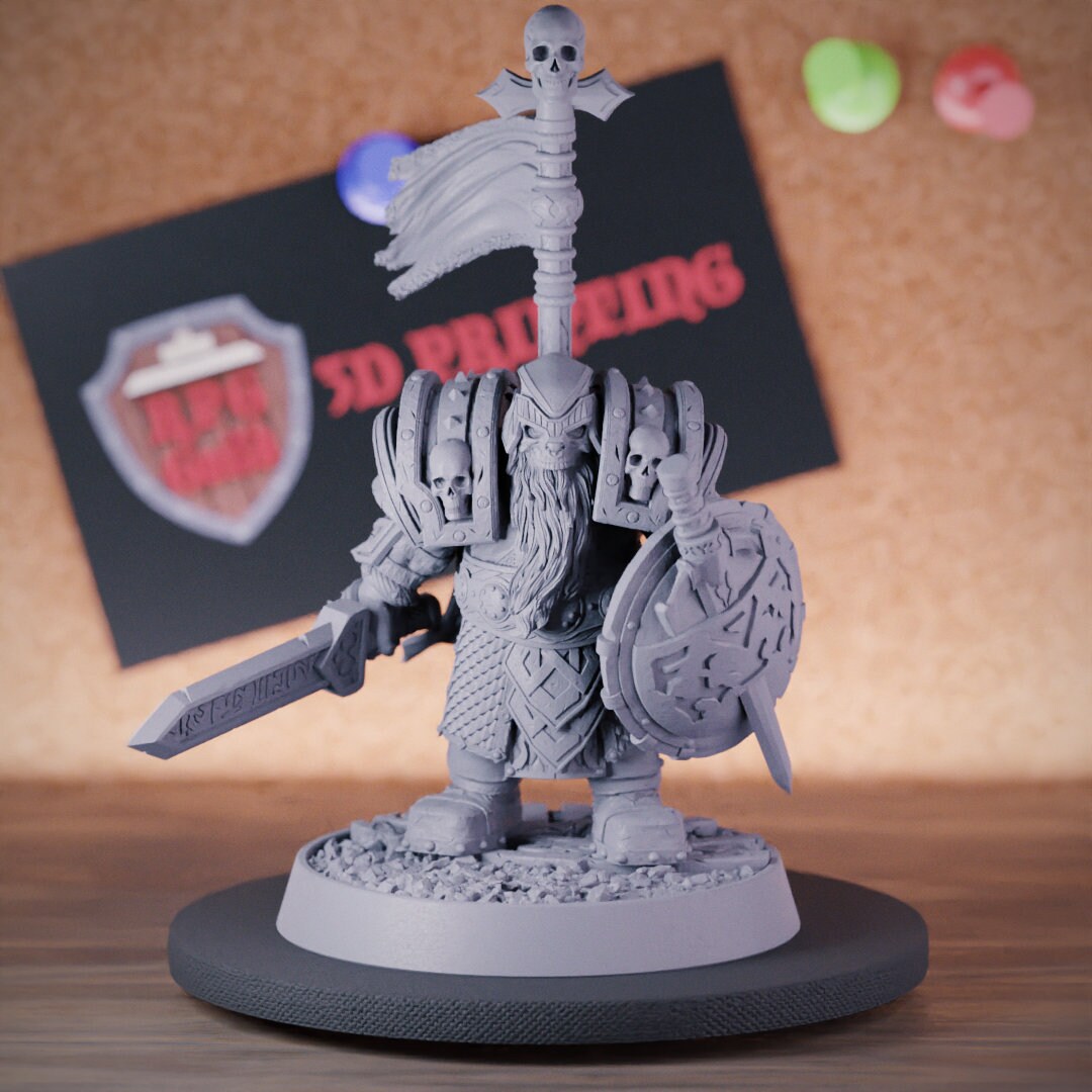 Dwarf Barbarian Miniature Fighter Mini Dungeons and Dragons Mini RPG ...