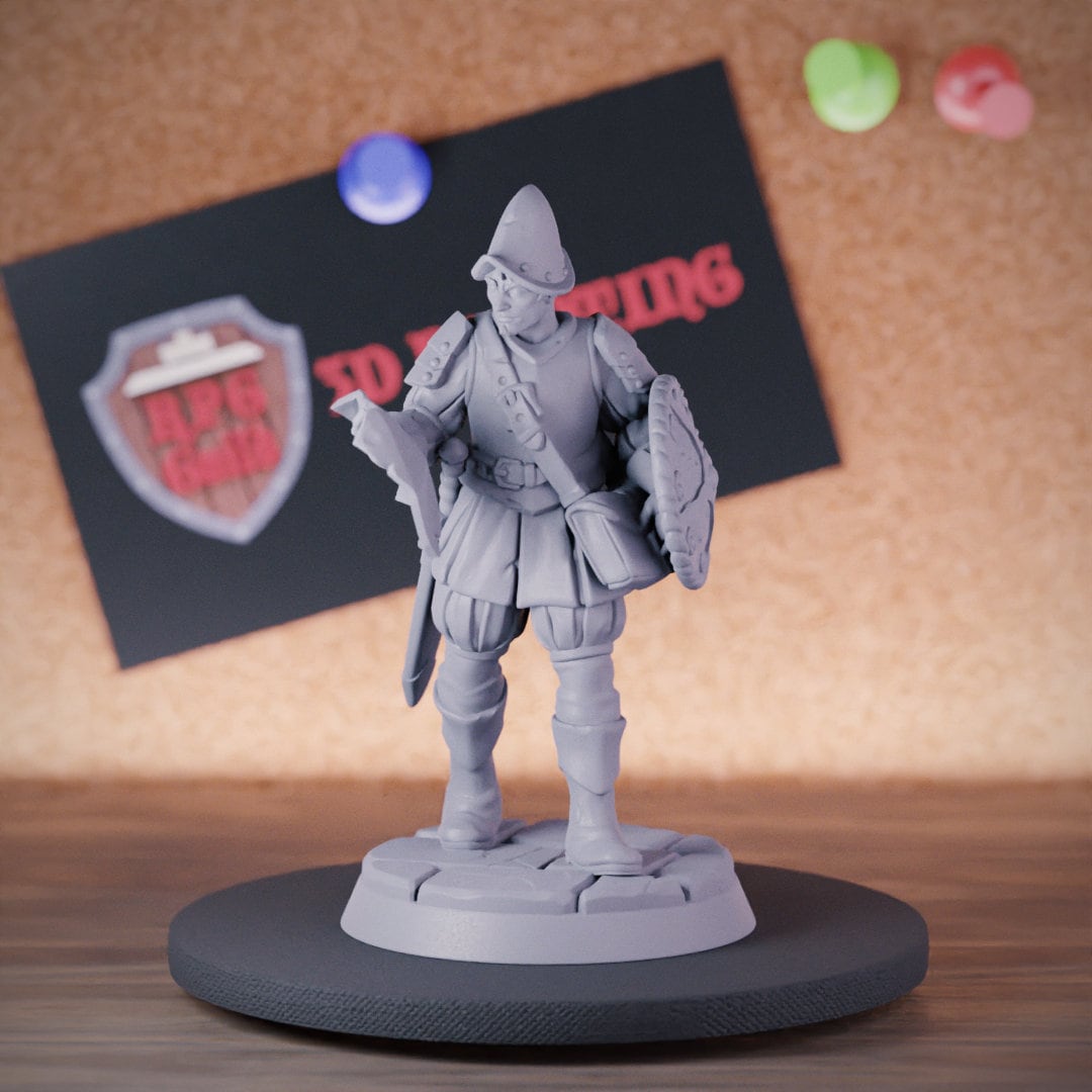 Infantry Explorer Miniature Human Knight Mini Dungeons and Dragons Mini ...