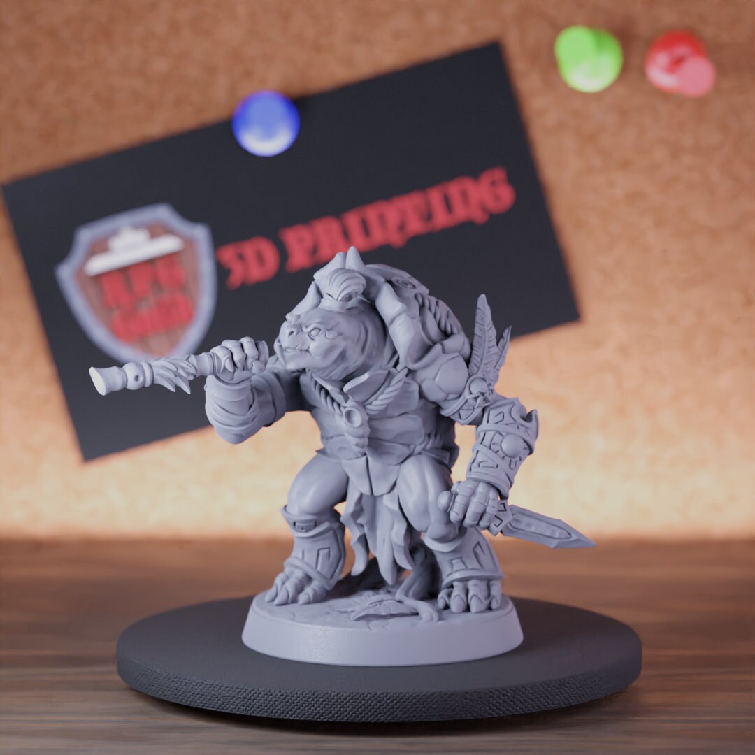 Tortolian Shooter Turtlekin Miniature Tortle Mini Dungeons and Dragons ...