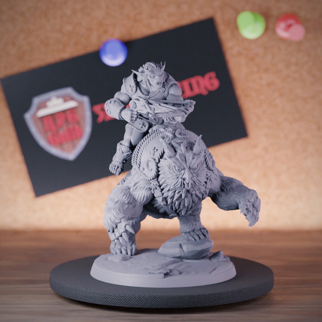 Female Bugbear Hunter Miniature Ranger Owlbear Dungeons and Dragons ...