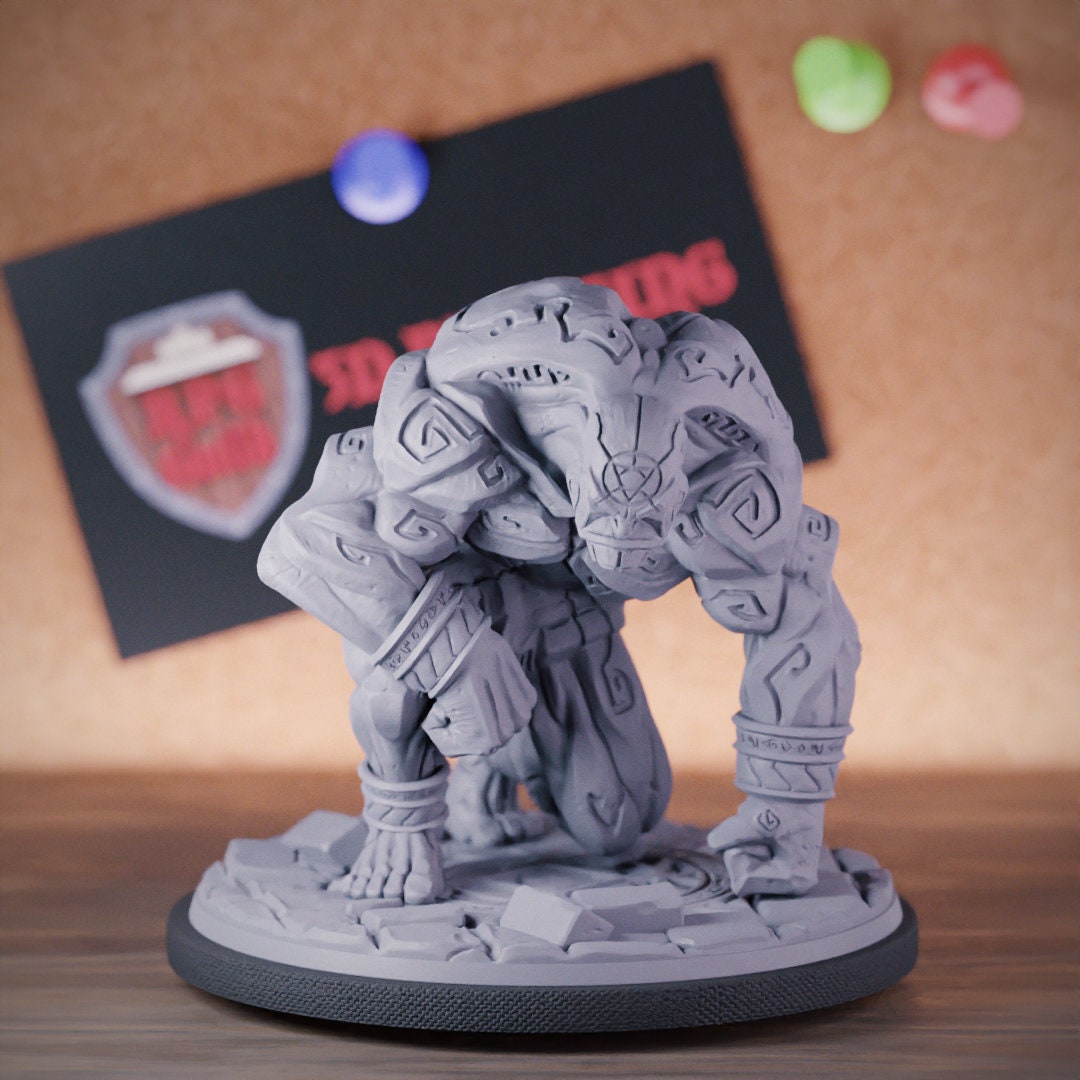 Giant Clay Golem Miniature Golem Mini Dungeons and Dragons Mini RPG ...