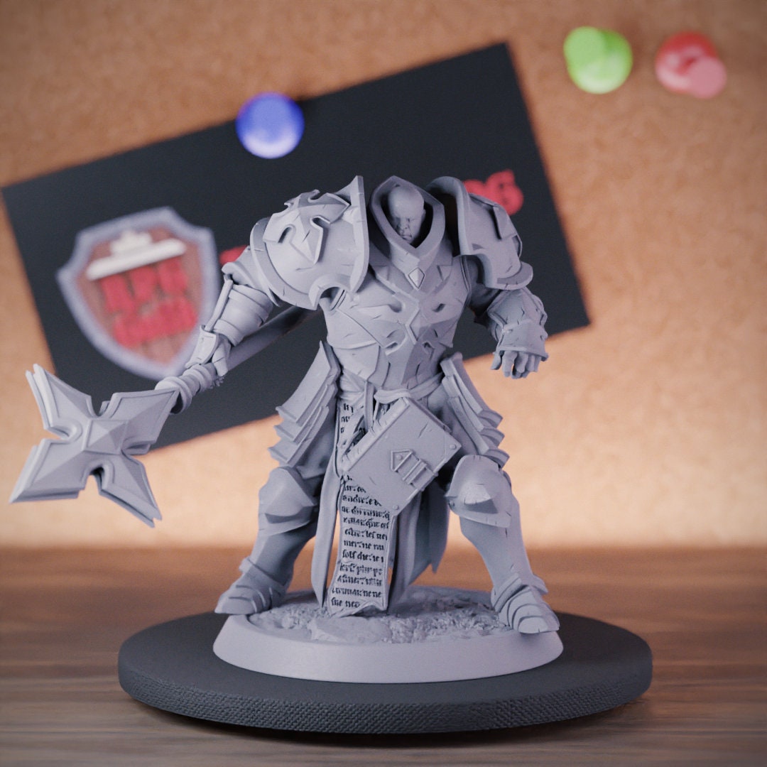 Templar Holy Warrior Miniature Paladin Cleric Dungeons and Dragons Mini ...