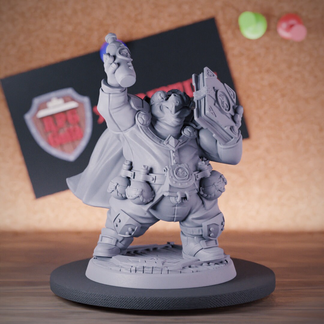 Giff Alchemist Miniature Hippo Wizard Dungeons and Dragons Mini RPG ...