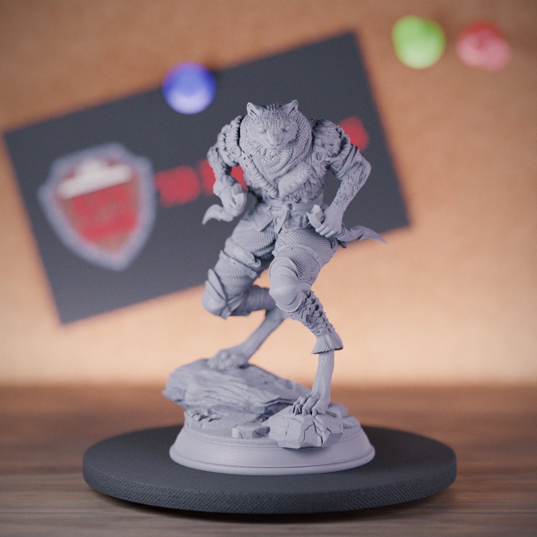 Cat-folk Miniature Assassin Rogue Mini Dungeons and Dragons Mini RPG ...