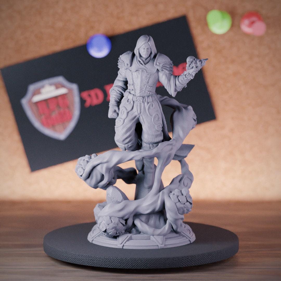 Human Wizard Mage Miniature | 28mm-75mm | Resin 3D Printed D&D ...