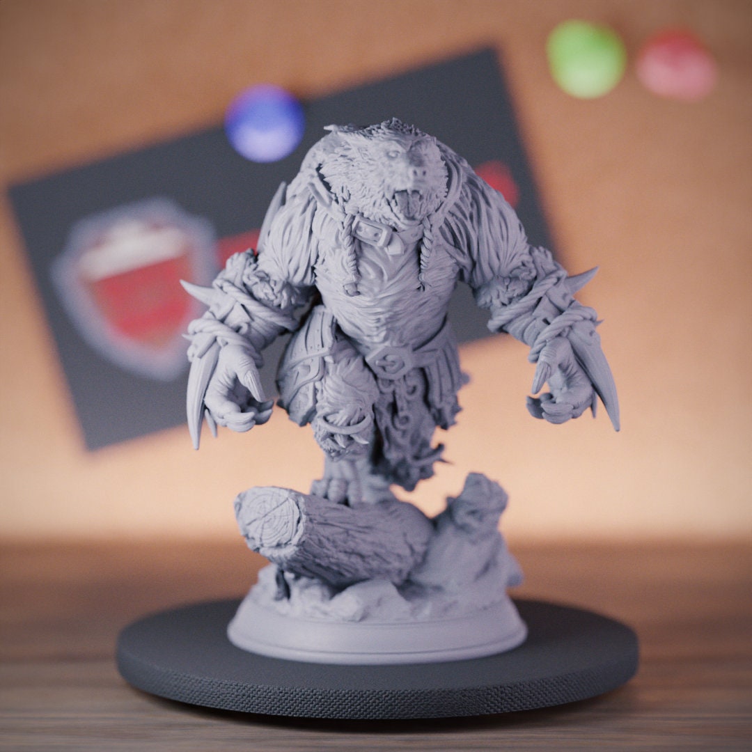 Bear Miniature Beast Druid Dungeons and Dragons Mini RPG Tabletop ...
