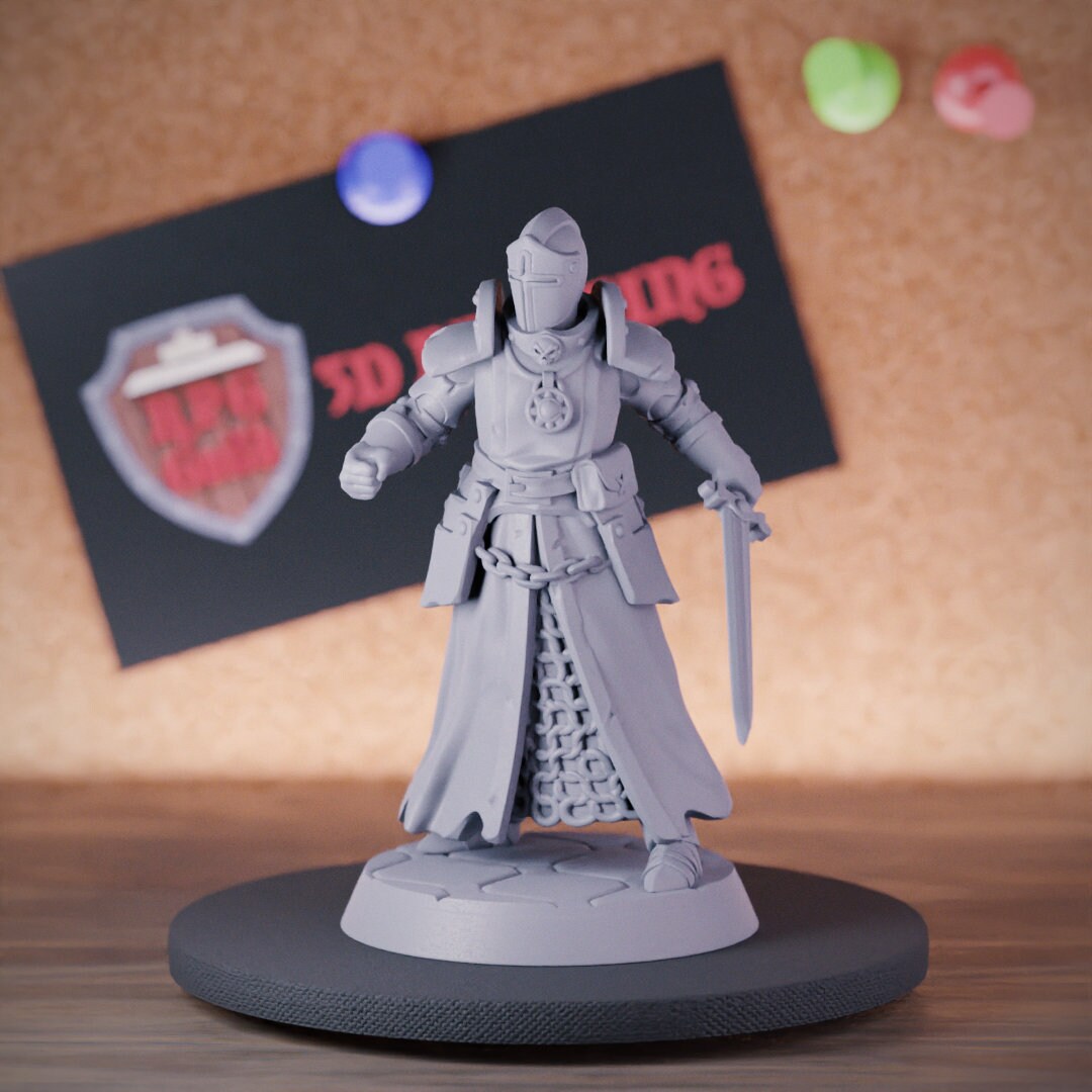 Human Crusader Warrior Miniature Paladin Priest Dungeons and Dragons ...