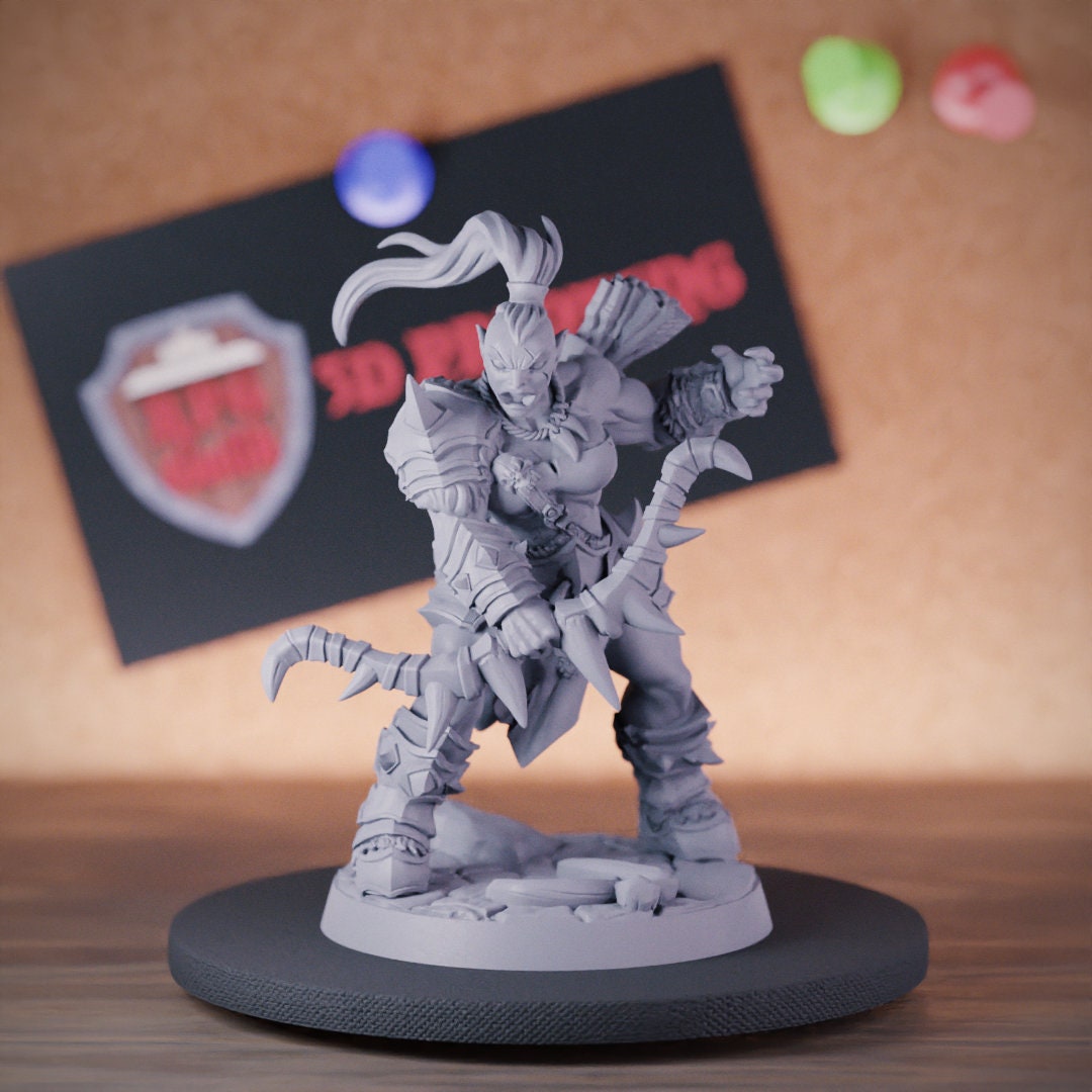 Female Orc Archer Monster Barbarian Miniature Dungeons and Dragons Mini ...