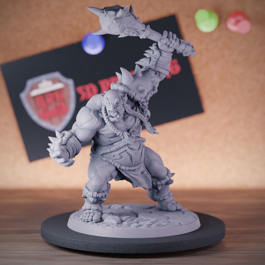 Ogre Warrior Miniature Orc Monster Mini Dungeons and Dragons Mini RPG ...