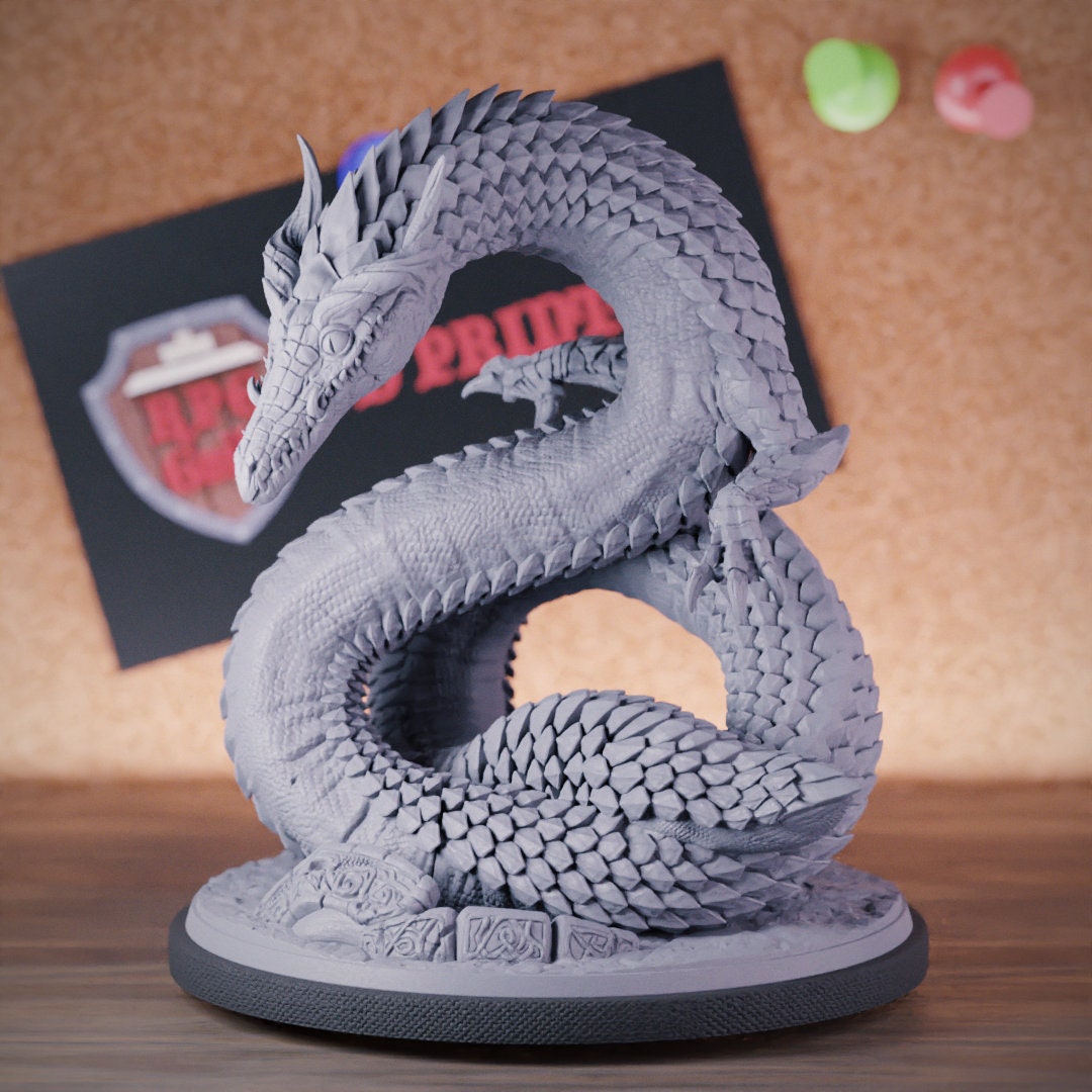 Jormungand Sea Serpent Miniature Monster Boss Dungeons and Dragons Mini ...