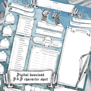 Dnd 5e Character Sheet Monk Printable and Fillable PDF D&D 5e Monk Stat ...