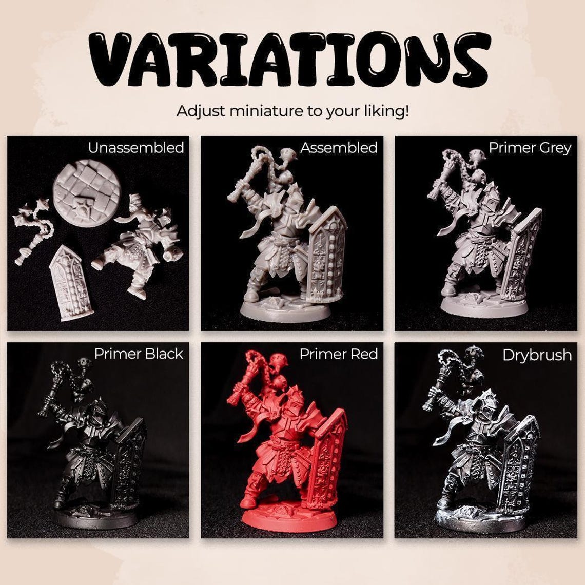 Orc Warlock Miniature Dungeons and Dragons Mini RPG Tabletop Miniature ...