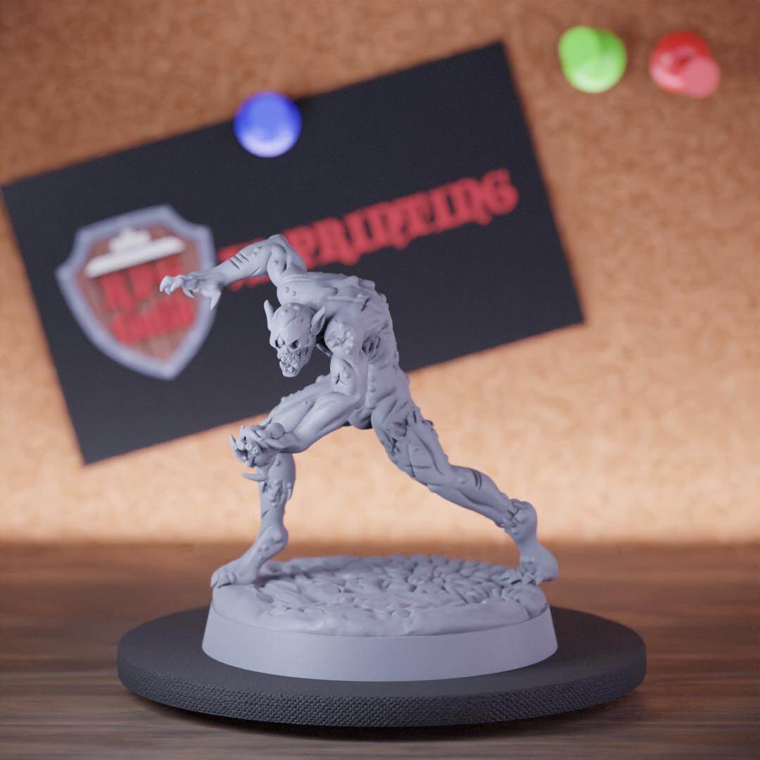 Cursed Zombie Miniature Undead Monster Mini Dungeons and Dragons RPG ...