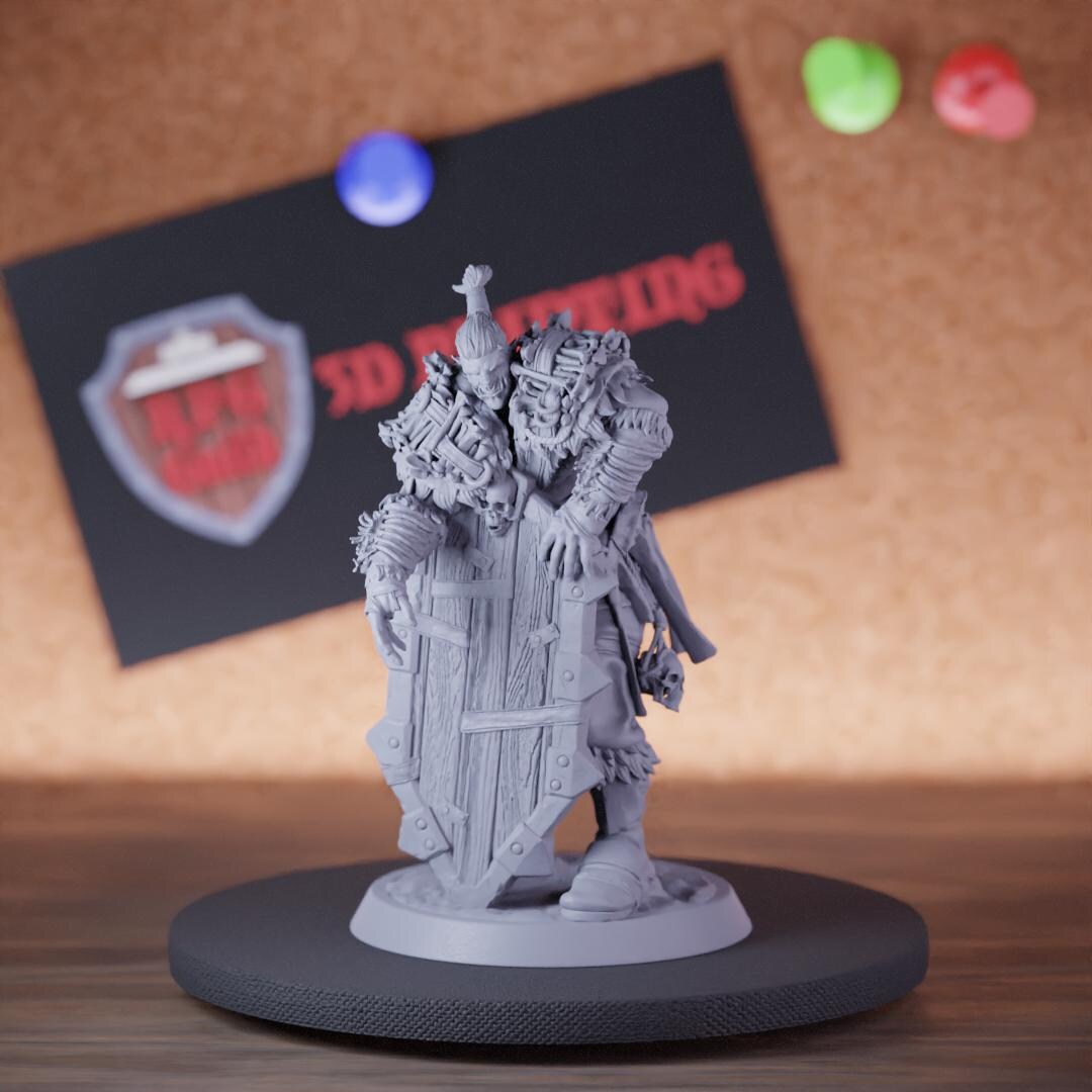Orc Guard Miniature Fighter Mini Dungeons and Dragons Mini RPG Tabletop ...