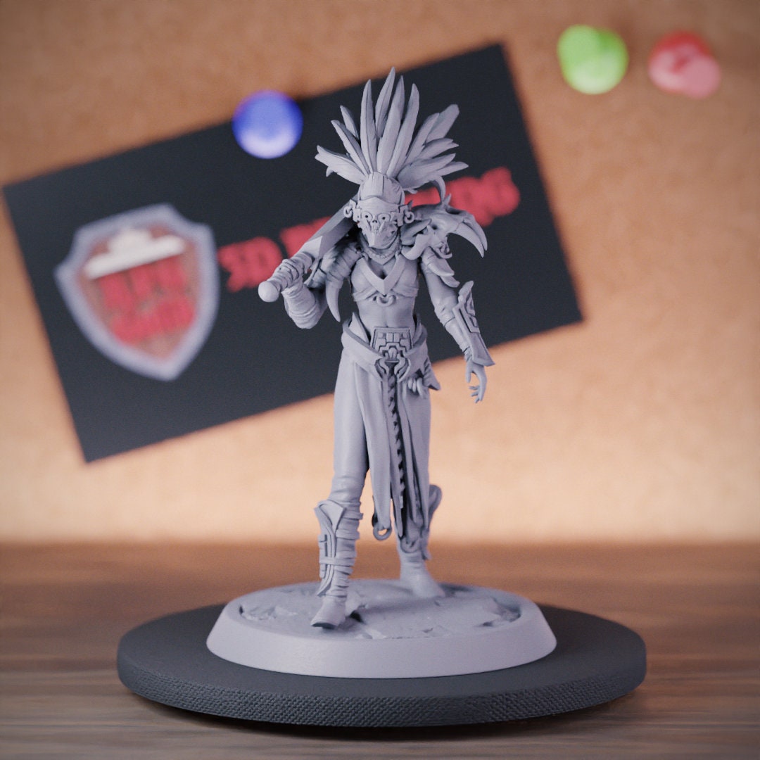 Female Sword Miniature Female Warrior Fighter Mini Dungeons and Dragons ...