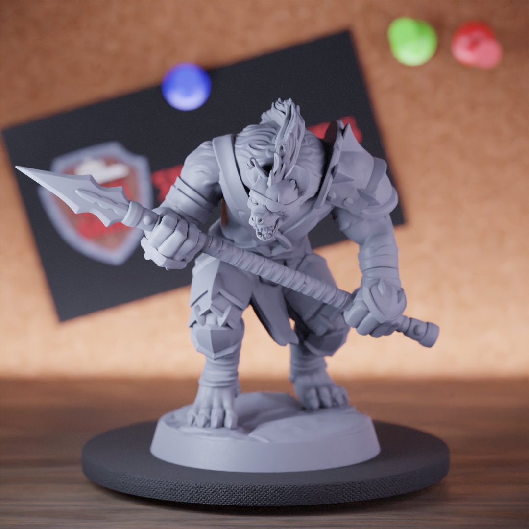 Angry Gnoll Miniature Forest Monster Mini Dungeons and Dragons RPG ...
