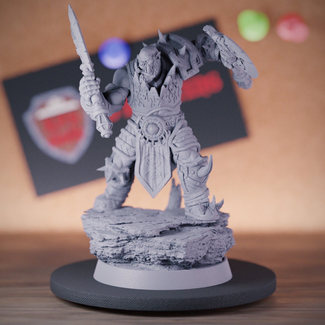 Orc Armored Miniature Dungeons and Dragons Mini RPG Tabletop Miniature ...