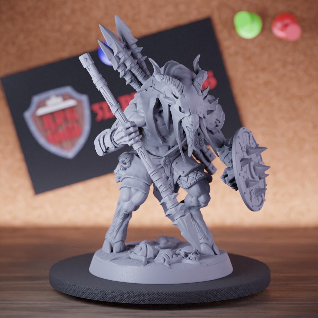 Gabor Spear Defender Miniature Goatfolk Warrior Mini Dungeons and ...