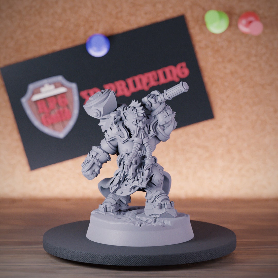 Dwarf Mauler Miniature Fighter Dungeons and Dragons Mini RPG Tabletop ...