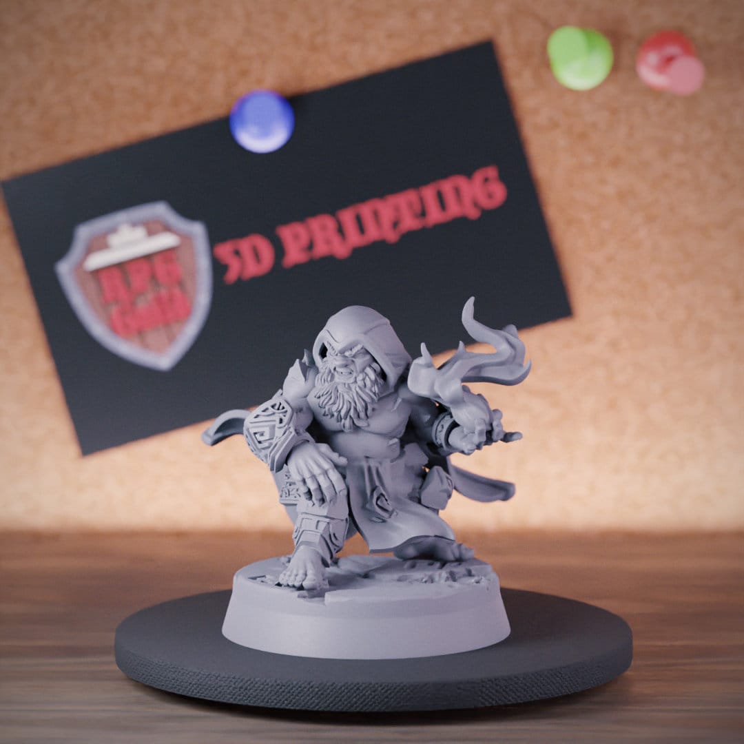 Wizard Dwarf Miniature Mage Sorcerer Dungeons and Dragons Mini RPG ...