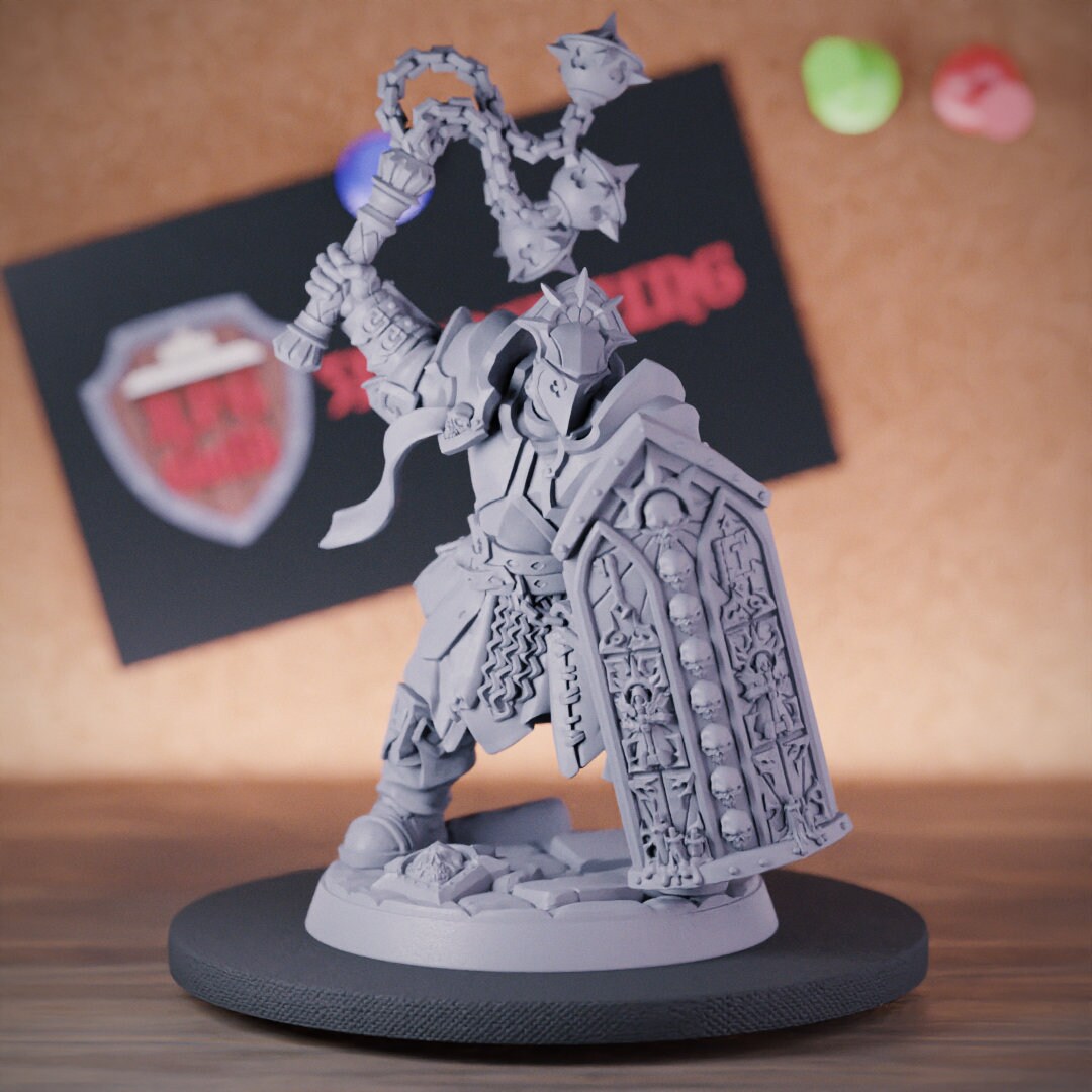 Paladin Templar Miniature Cleric Dungeons and Dragons Mini RPG Tabletop ...