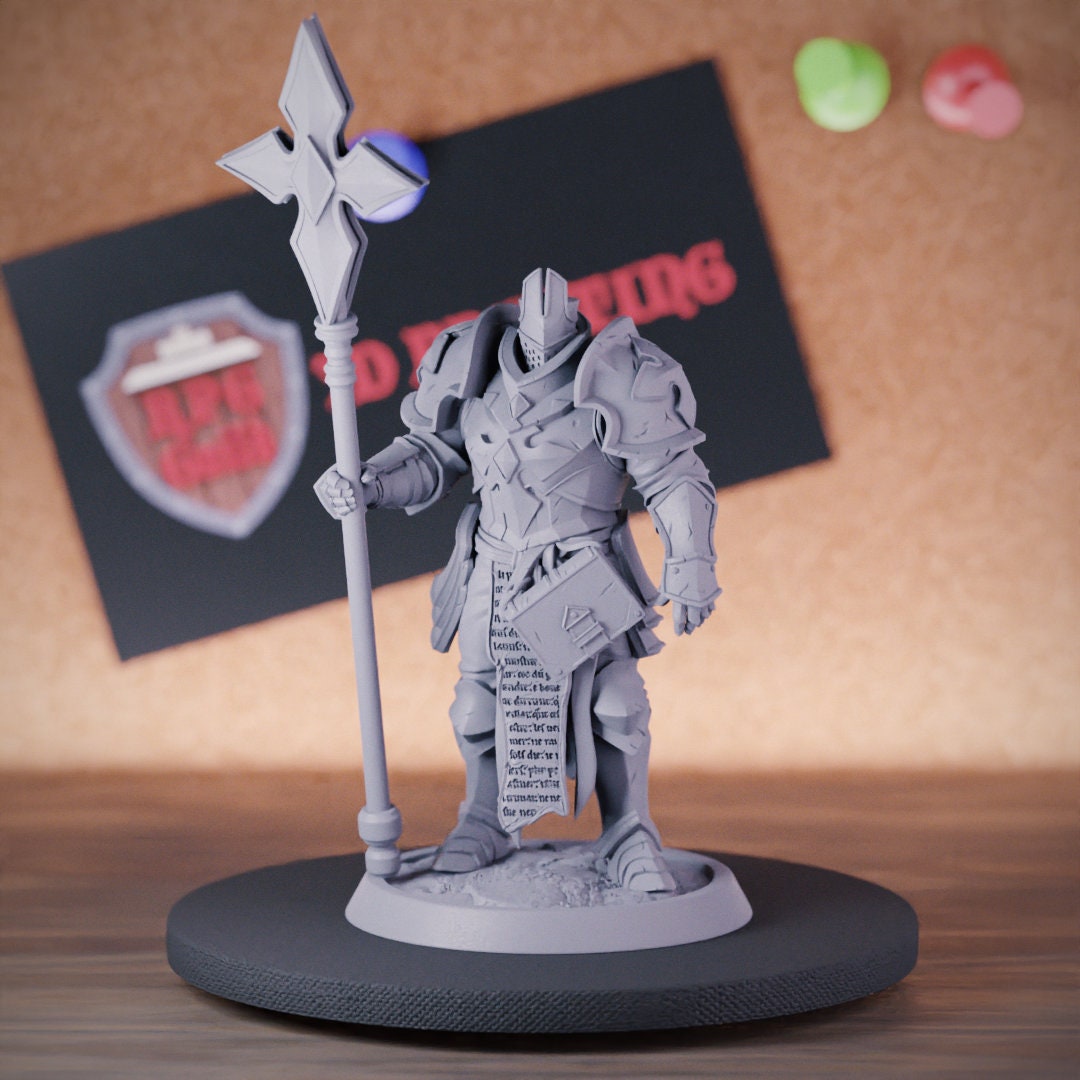 Templar Holy Warrior Miniature Paladin Cleric Dungeons and Dragons Mini ...