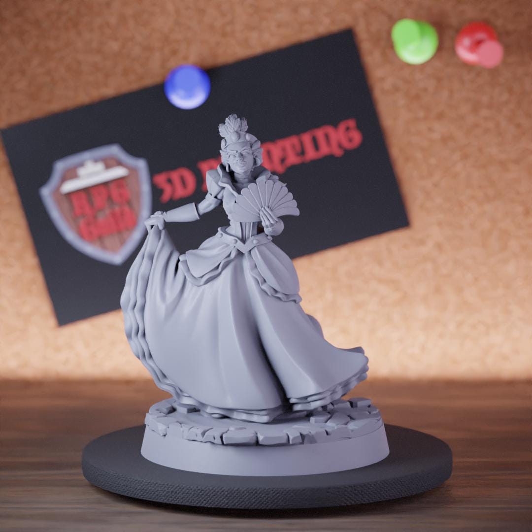 Town Lady Miniature Female Aristocrat Mini Dungeons and Dragons RPG ...