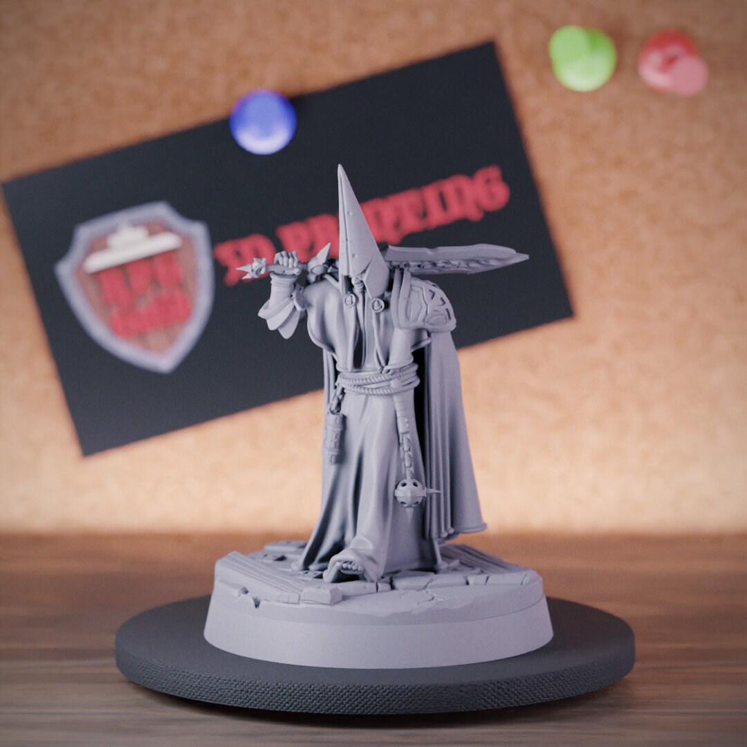 Death Cultist Paladin Miniature Crusader Dungeons and Dragons Mini RPG ...