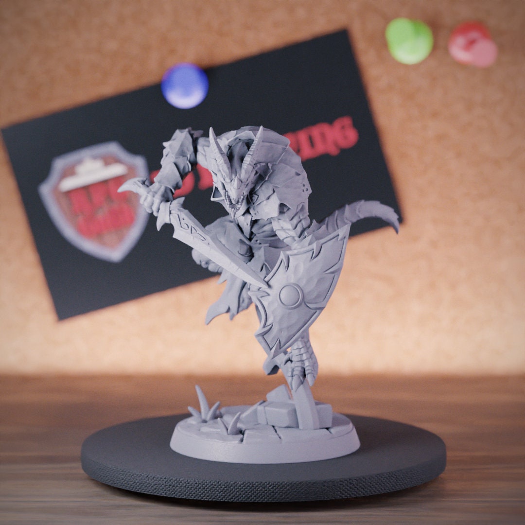 Wingless Dragonborn Miniature Dragon Dungeons and Dragons Mini RPG ...