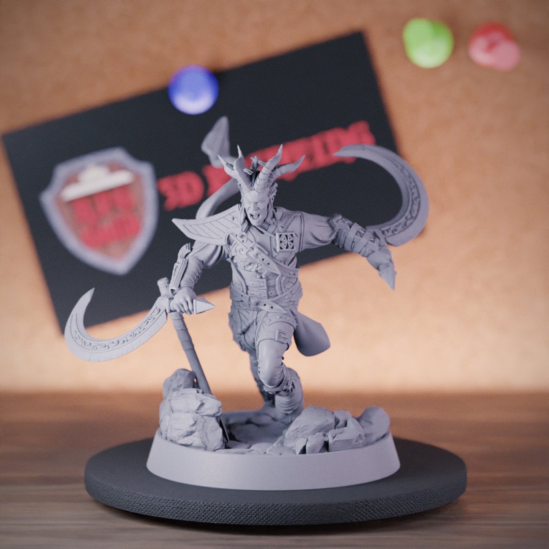 Tiefling Assassin Miniature Dnd Rogue Dungeons and Dragons Mini RPG ...