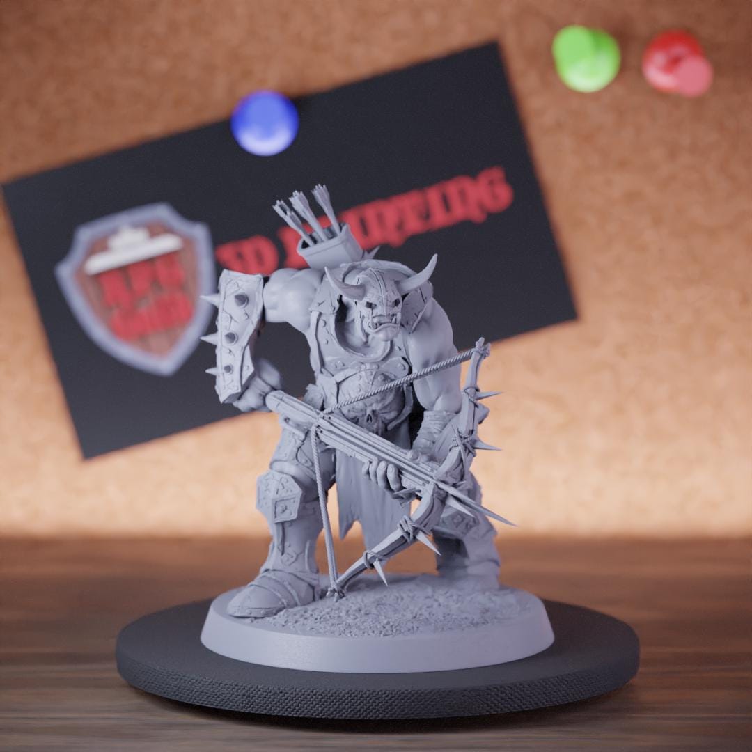 Infantry Orc Miniature Crossbow Look Mini Dungeons and Dragons Mini RPG ...