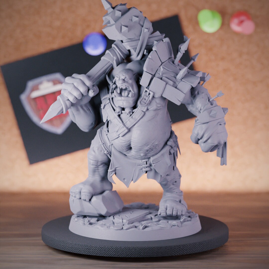 Ogre Mauler Miniature Boss Warlord Dungeons and Dragons Mini RPG ...