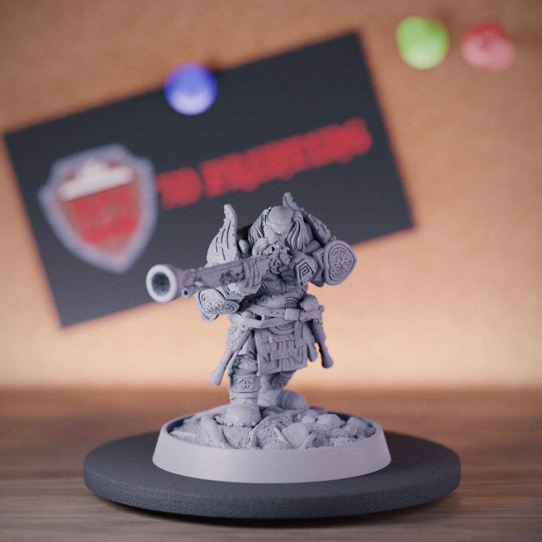 Dwarf With Gun Miniature Gunner Shooter Mini Dungeons and Dragons Mini ...