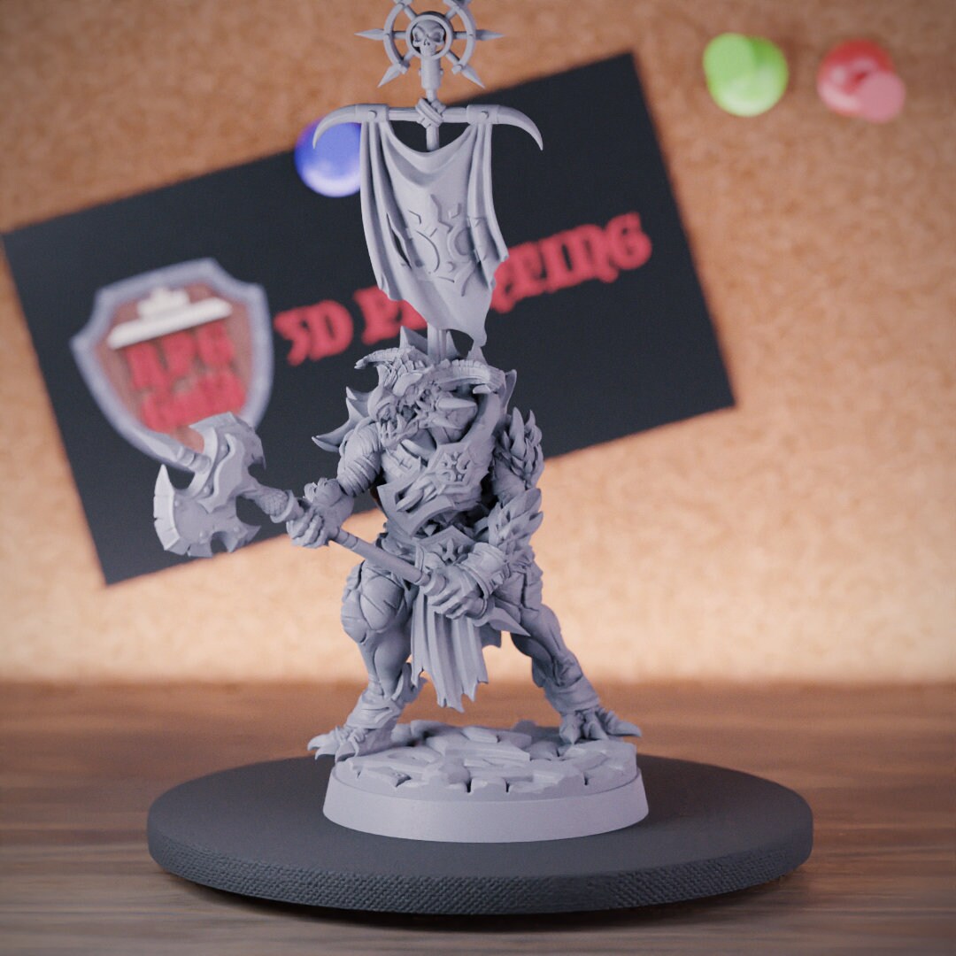 Dragonborn Barbarian Miniature Guardian Dungeons and Dragons Mini RPG ...