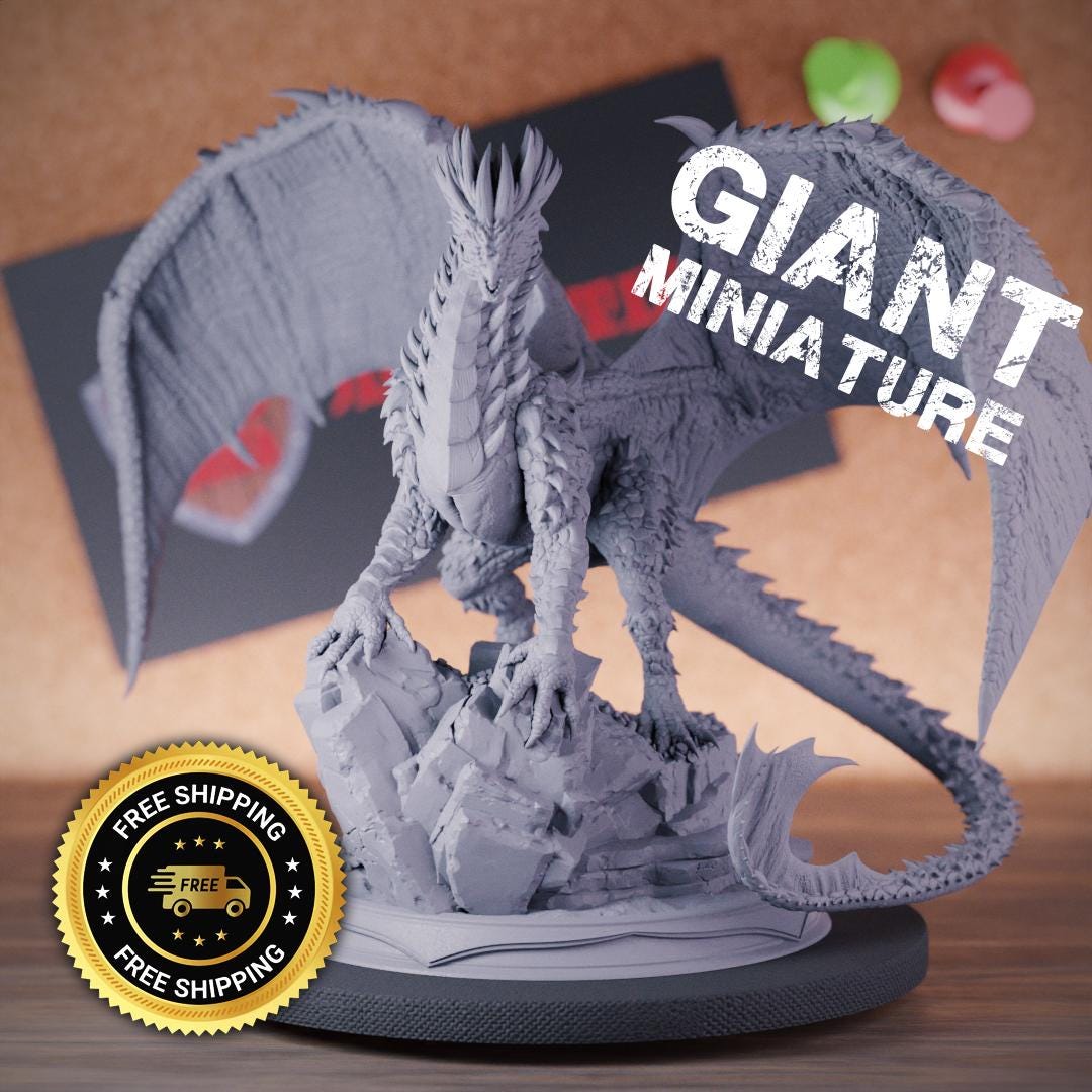 Ancient Bronze Dragon Miniature | 28mm 32mm 38mm 75mm | Resin 3D ...