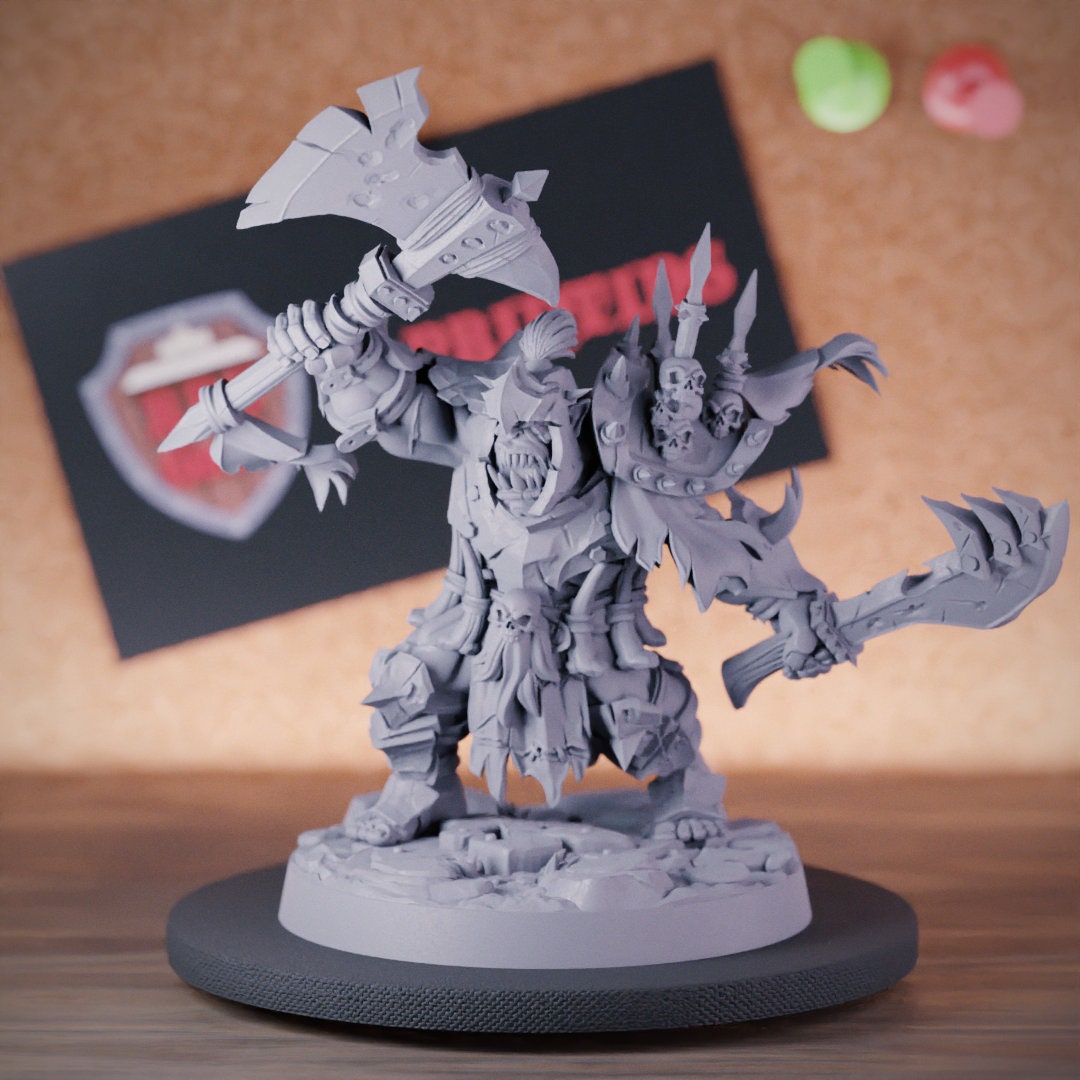 Orc Heavy Barbarian Miniature Monster Berserker Dungeons and Dragons ...