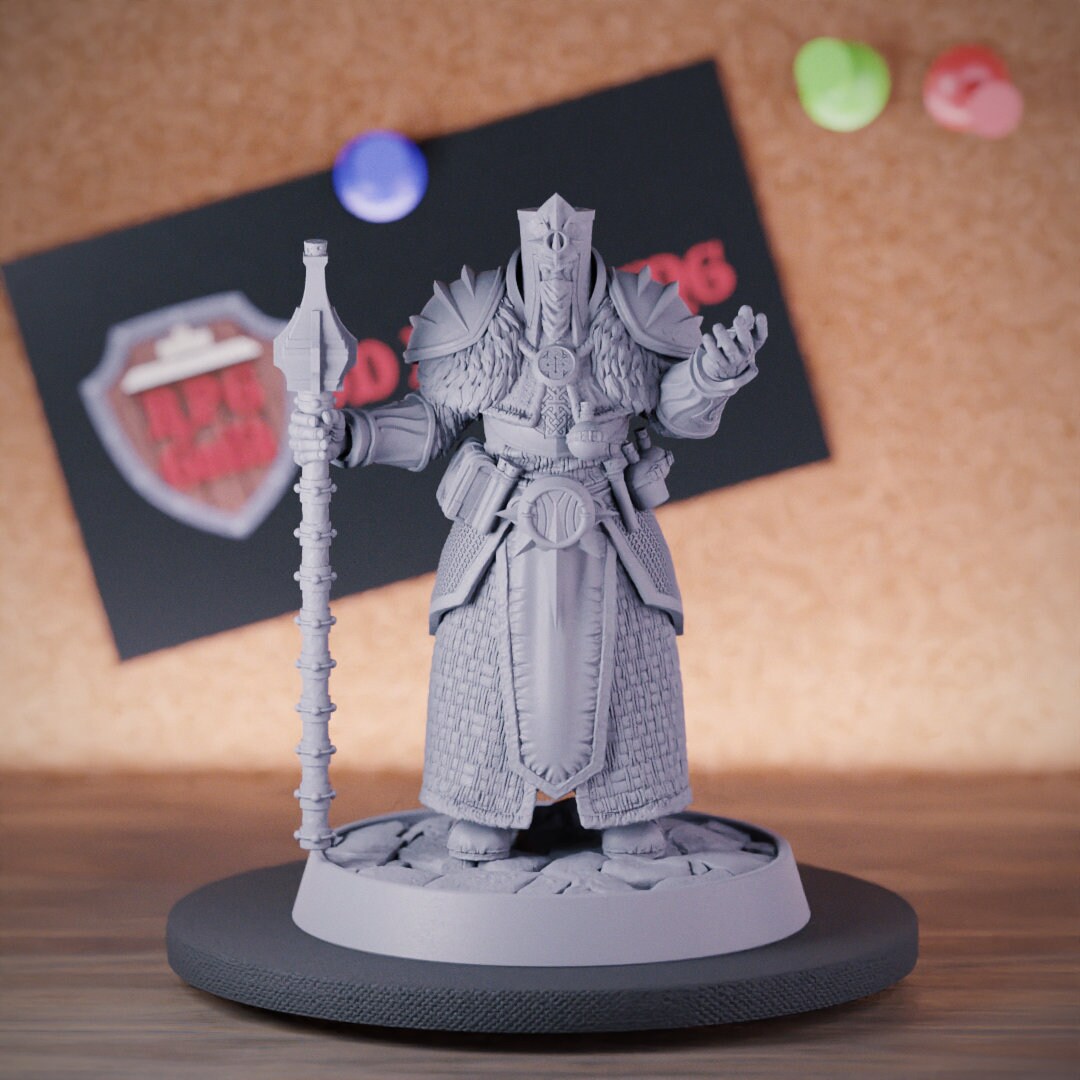 Cleric Human Miniature Defender Warrior Mini Dungeons and Dragons Mini ...