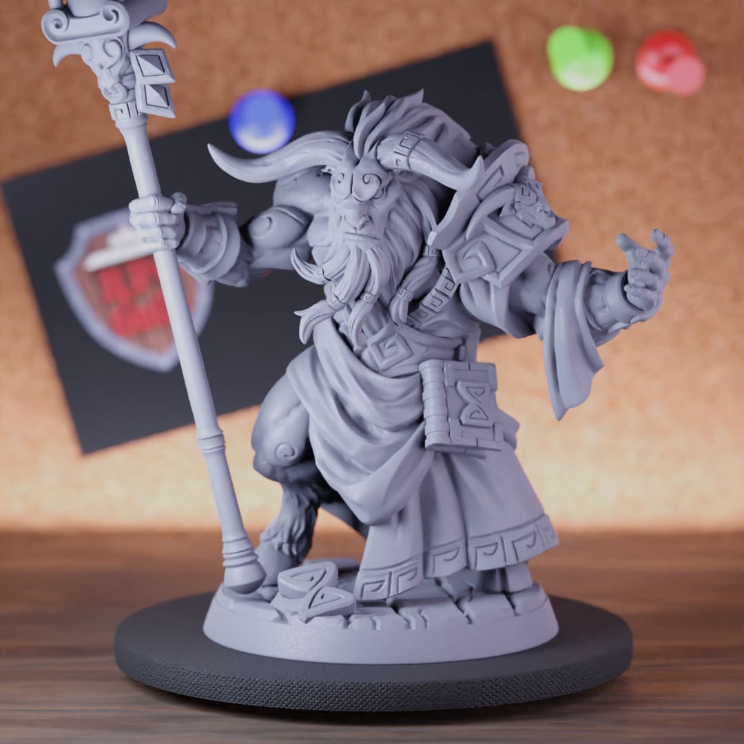 Sage Minotaur Wizard Miniature Tauren Seer Dungeons and Dragons Mini ...