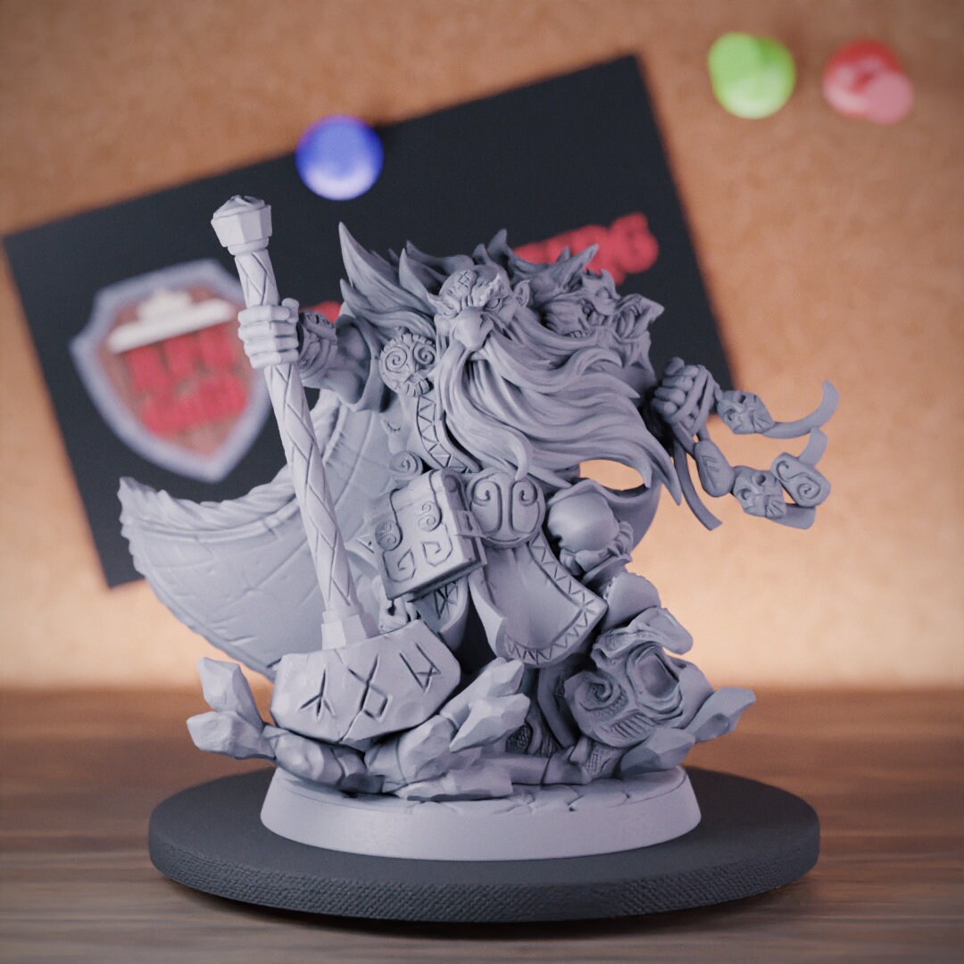 Dwarf Paladin Miniature Cleric Ulfgar Dungeons and Dragons Mini RPG ...