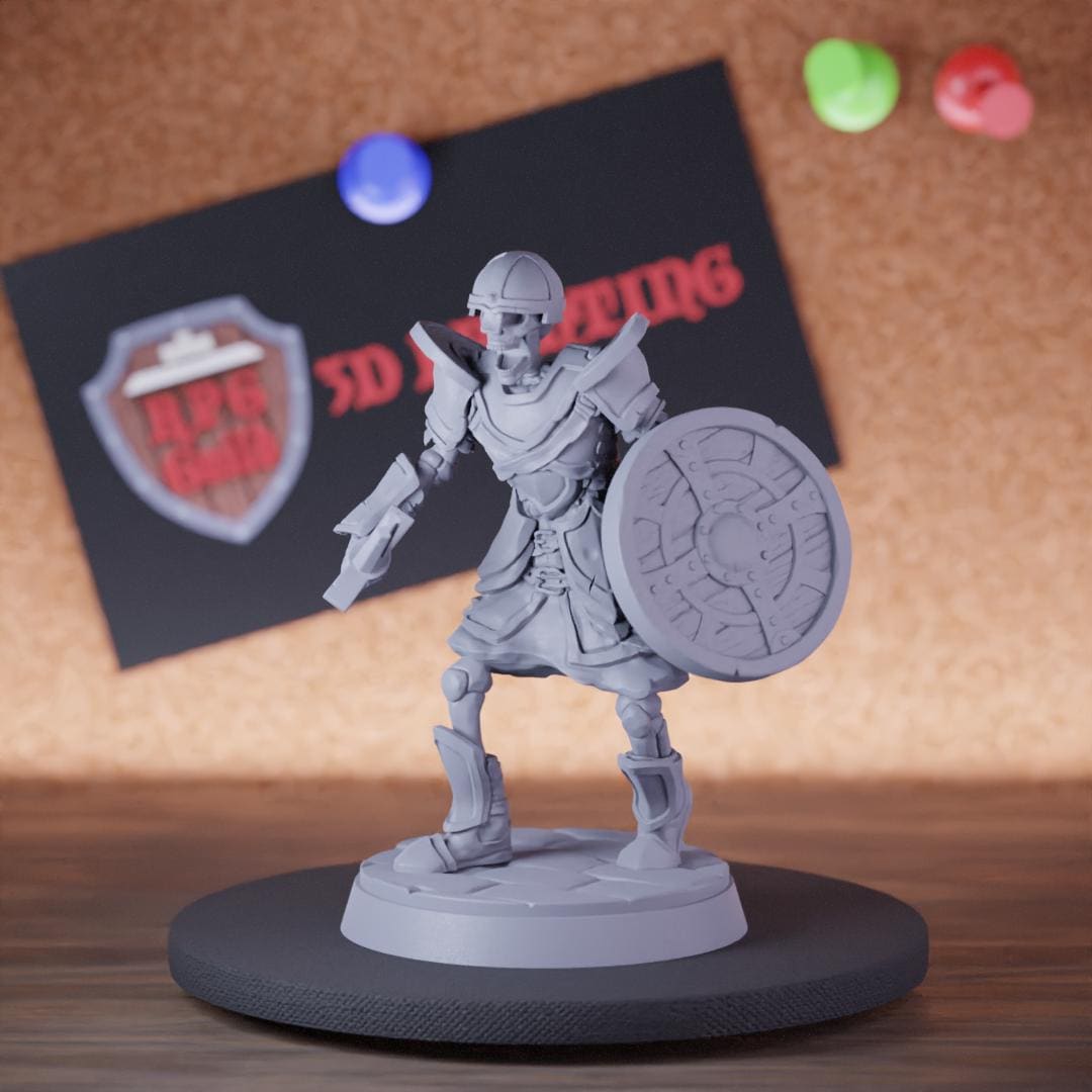 Skeleton Warrior Miniature Undead Defender Mini Dungeons and Dragons ...