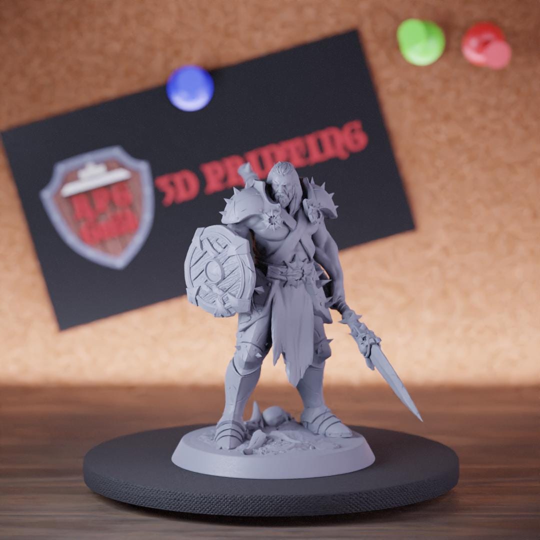 Unchained Knight Miniature Guard Warrior Mini Dungeons and Dragons Mini ...