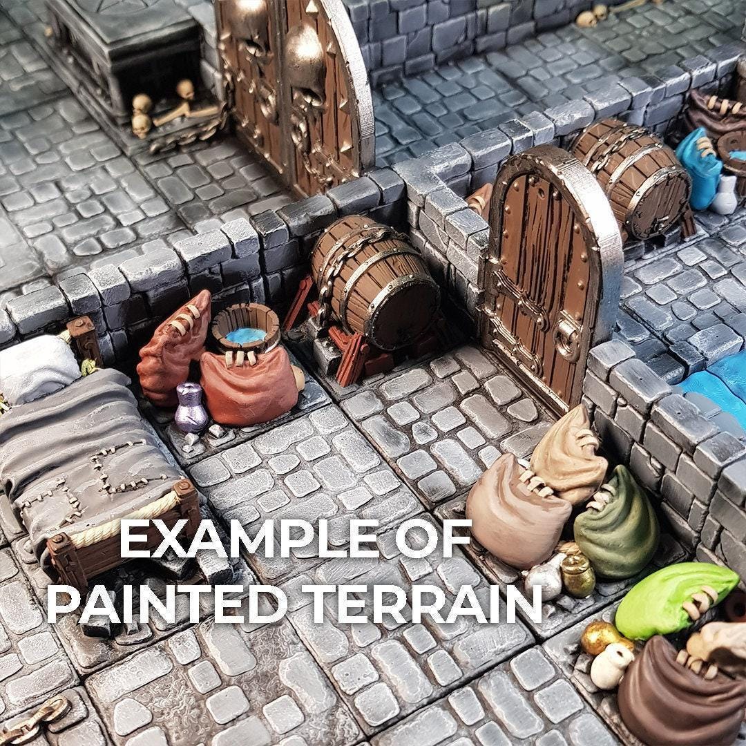 Dnd Town Terrain Trading Point Tiles Dungeon Modular Medieval City ...