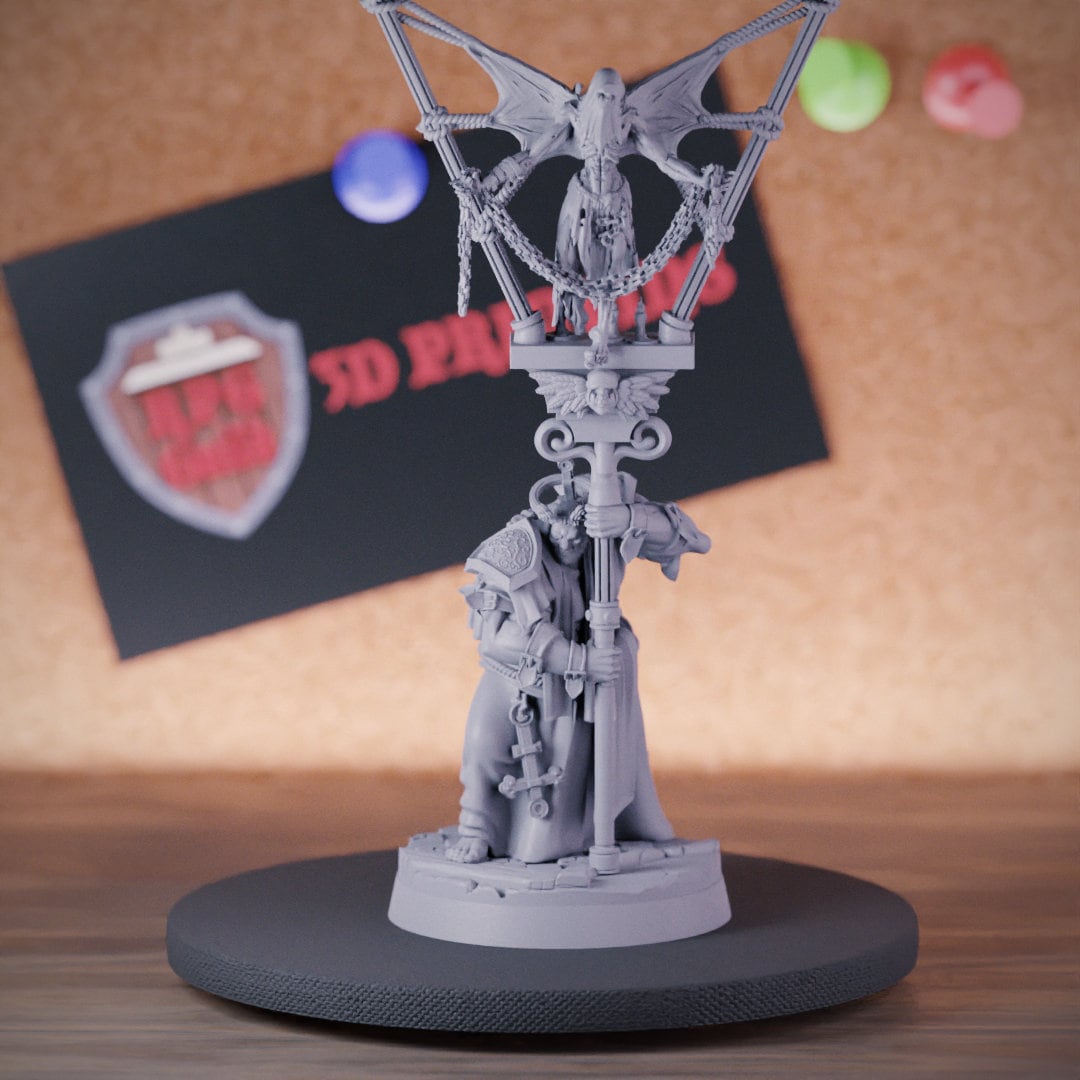 Cleric of the Jergal Church Miniature Cultist Dungeons and Dragons Mini RPG Tabletop Miniature ...