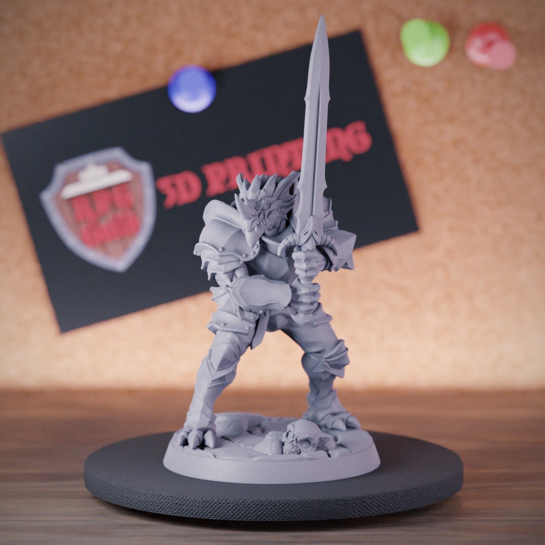 Dragonborn Barbarian Hero Miniature Monster Mini Dungeons and Dragons ...