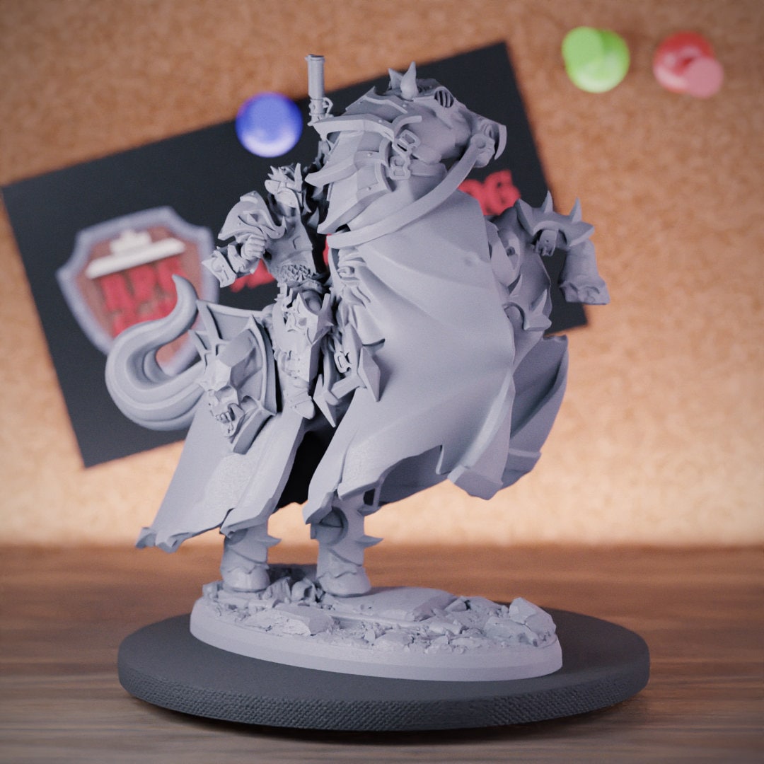 Death Knight Charger Miniature Fighter Dungeons and Dragons Mini RPG ...