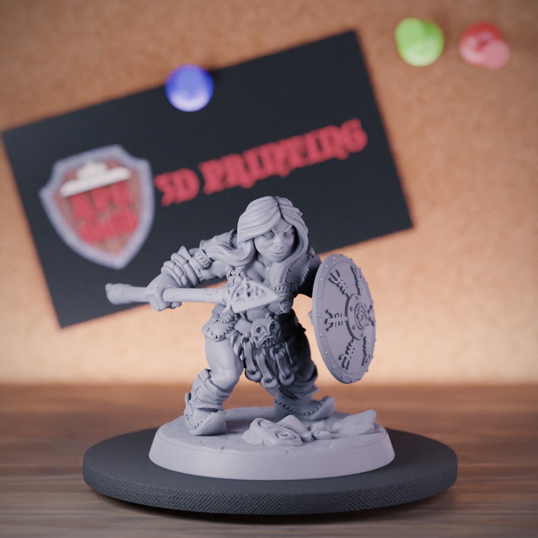 Female Dwarf Guard Miniature Dungeons and Dragons Mini RPG Tabletop ...
